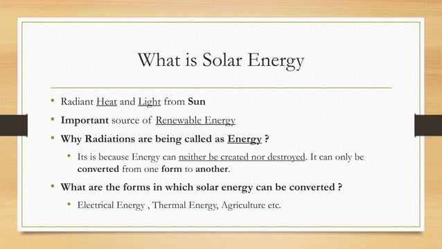 conservation of solar energy | PPTX