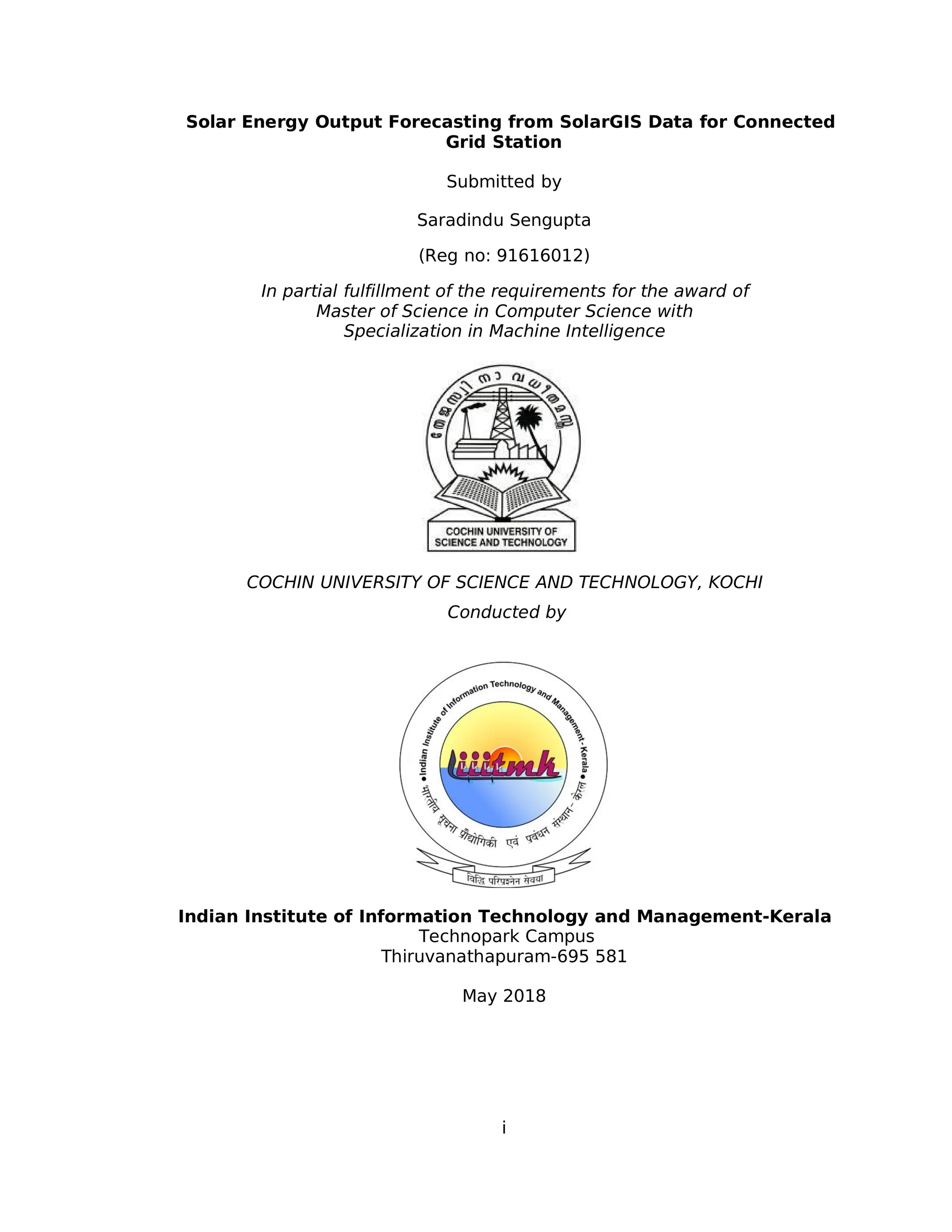 Solar Energy Output Forecasting from SolarGIS Data for Connected Grid ...