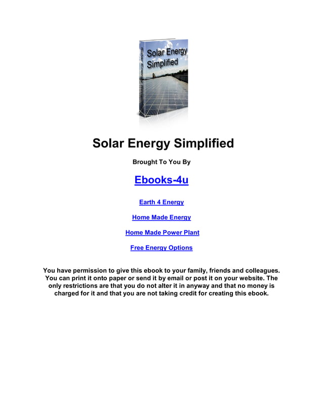 Solar Energy Simplified | PDF