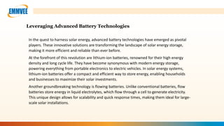 Solar Energy Storage- Empowering the Grid with Advanced Battery ...