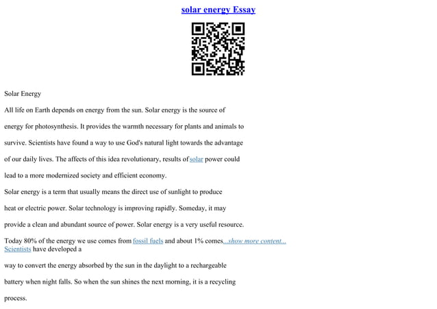 Solar Energy Synthesis | PDF