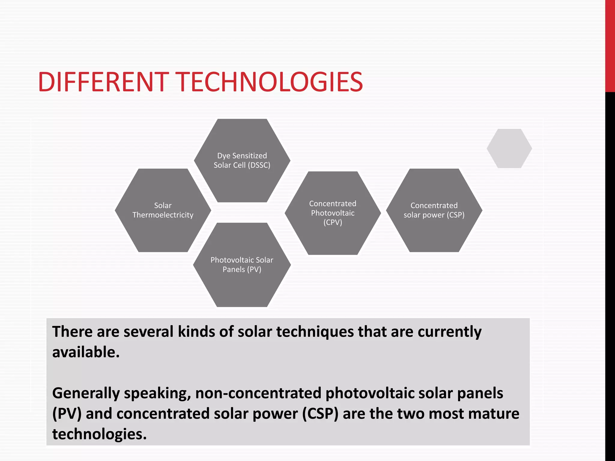 Solar energy technologies | PPTX