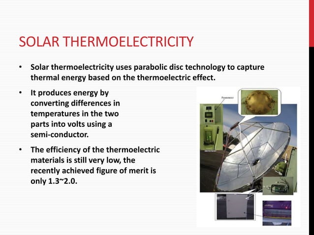 Solar energy technologies | PPTX