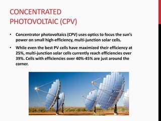 Solar energy technologies | PPTX