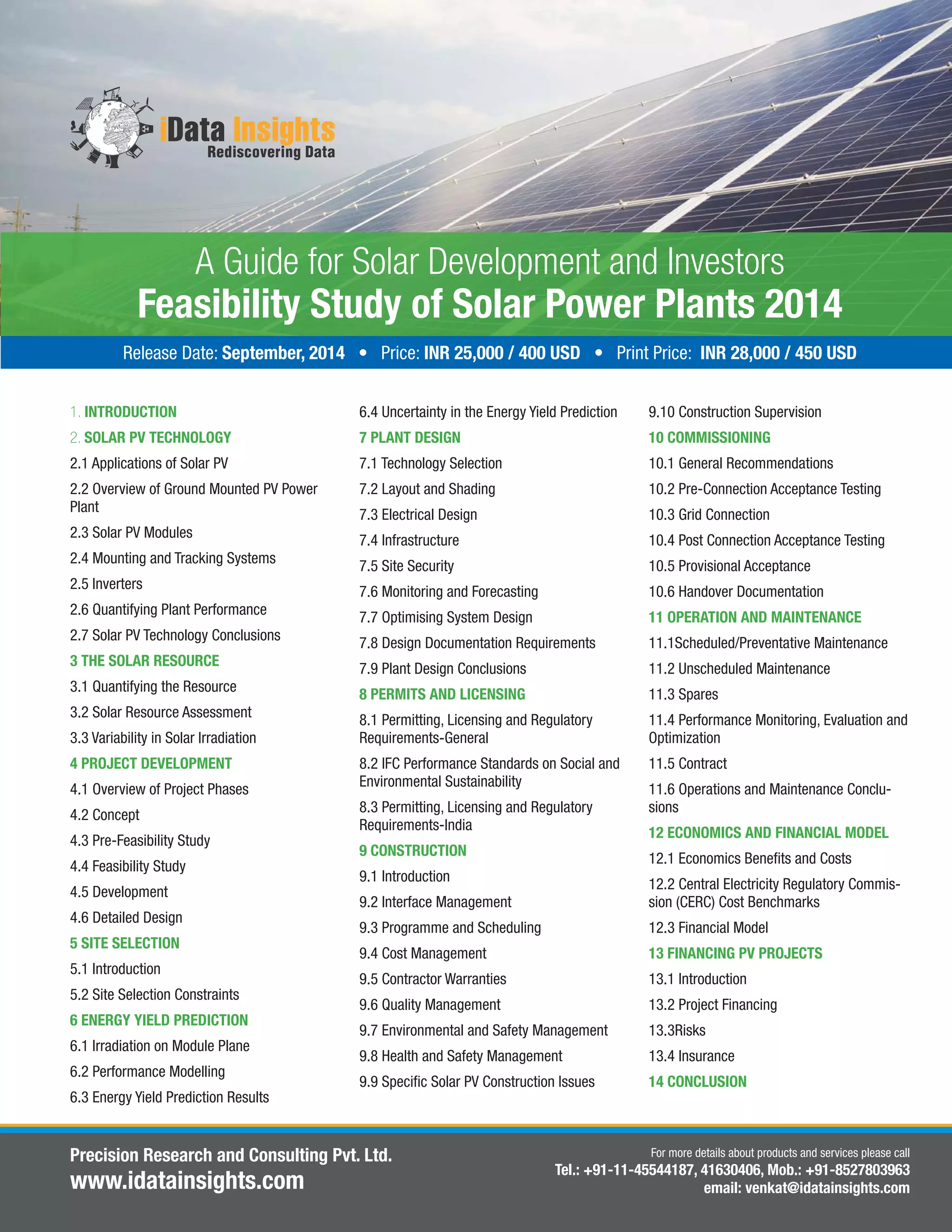 Feasibility Study of Solar Power in India | PDF