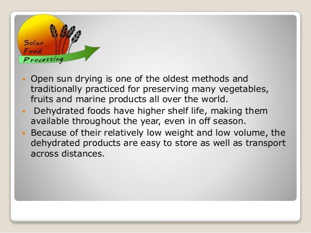Solar food processing