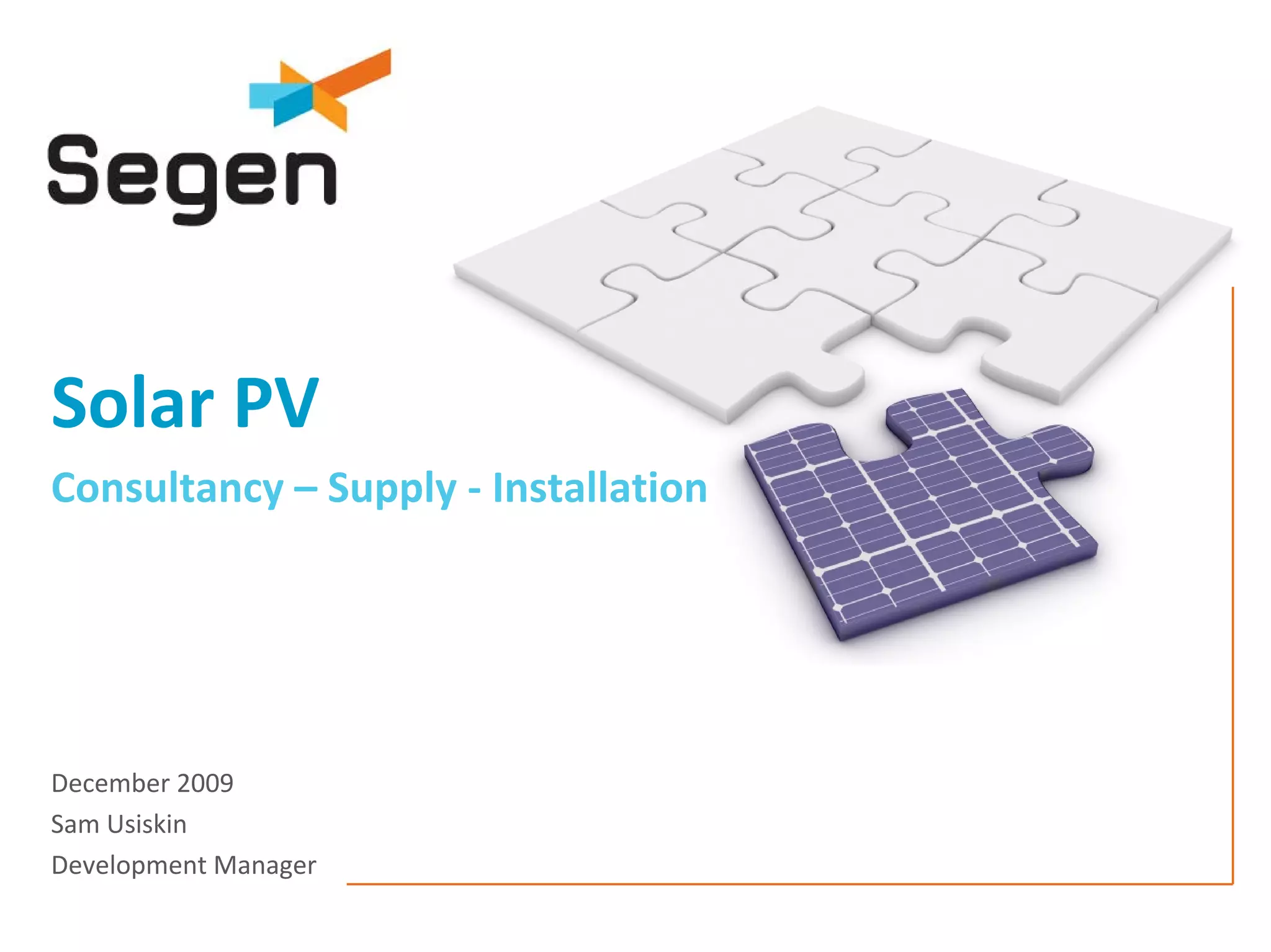 Solar PV for farmers - Sam Usiskin (Segen) | PDF