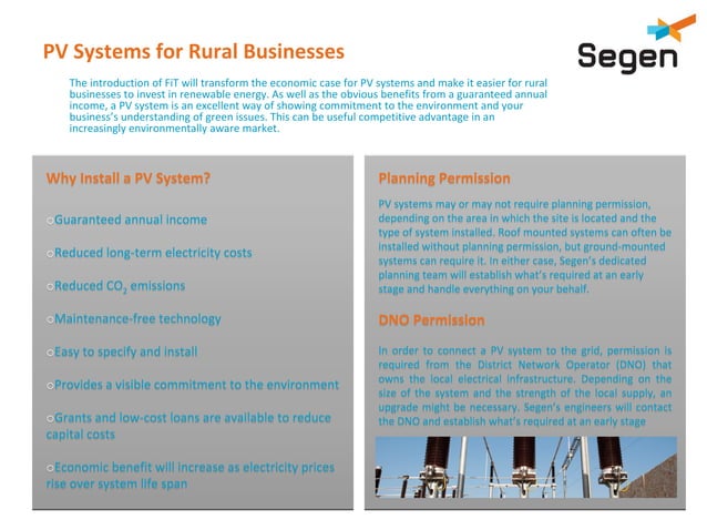 Solar PV for farmers - Sam Usiskin (Segen) | PDF