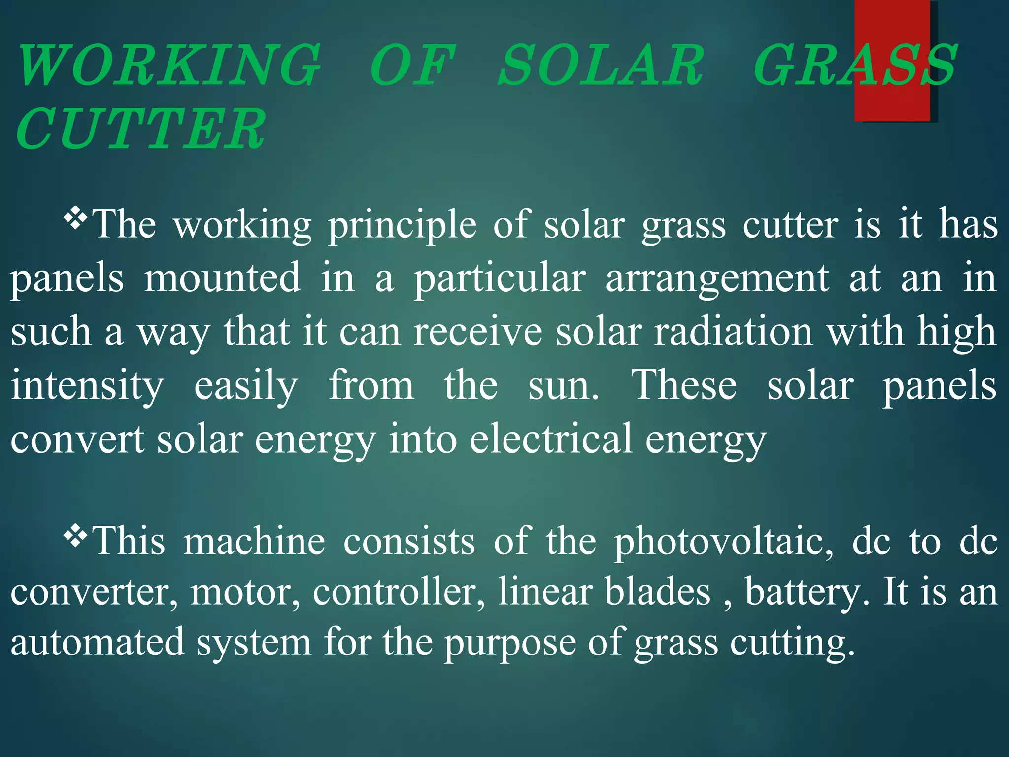 Solar grass cutter | PPT