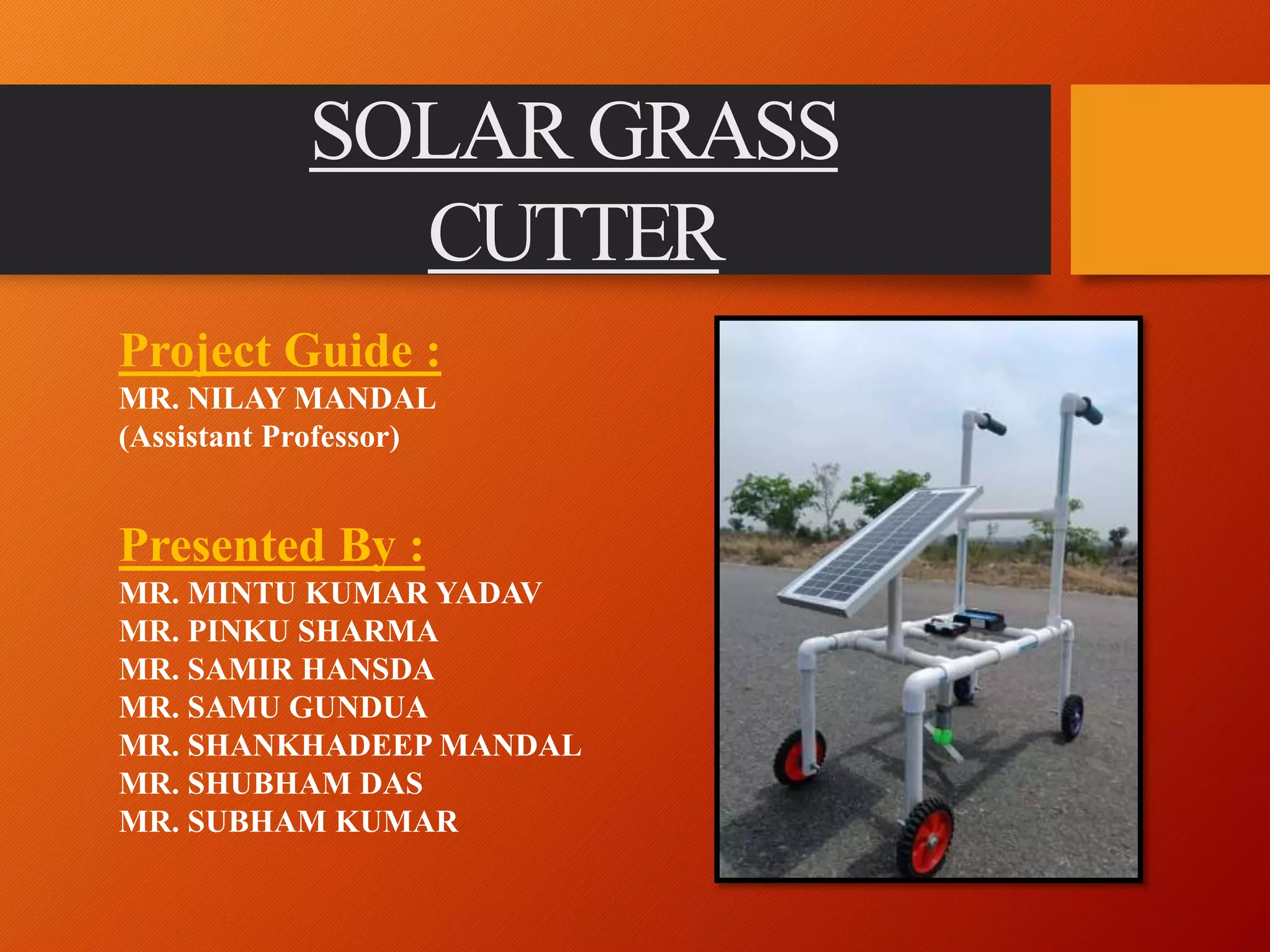 Solar Grass Cutter - Mintu.pptx | Landscaping | Home & Garden