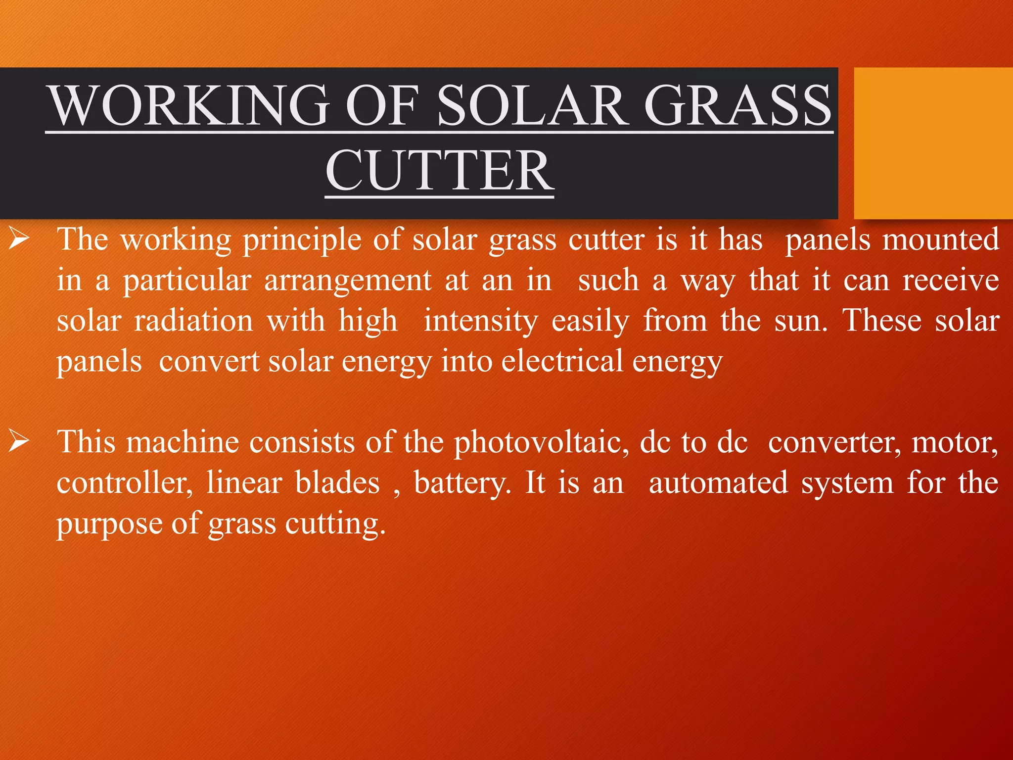 Solar Grass Cutter - Mintu.pptx | Landscaping | Home & Garden