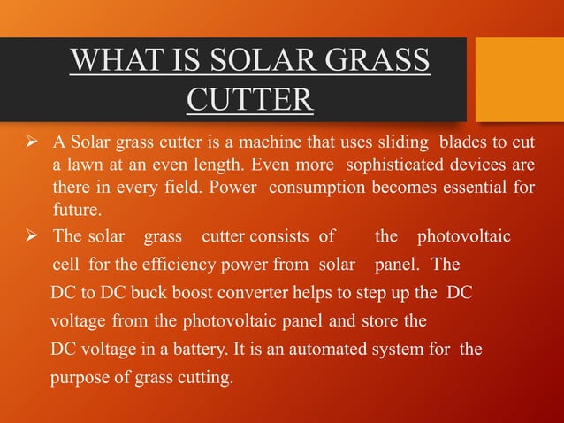 Solar Grass Cutter - Mintu.pptx | Landscaping | Home & Garden