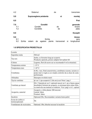 Solarii si sere monotravee | DOCX