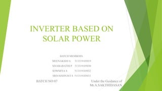 solar inverter.pptx | Consumer Electronics | Technology & Computing