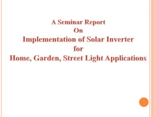 Solar inverter | PPTX