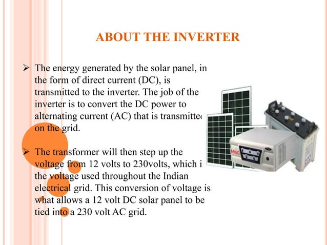Solar inverter | PPTX | Gas and Electric | Home Utilities
