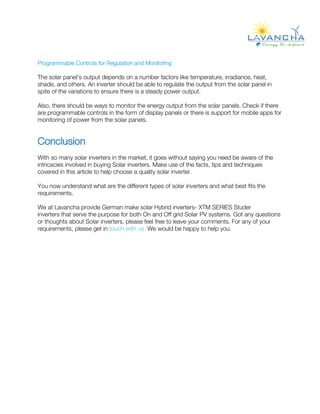 Solar inverter Selection guide | PDF