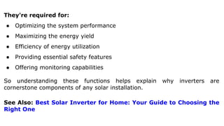 Solar Inverters: The Essential Components of Your Solar System | PPT