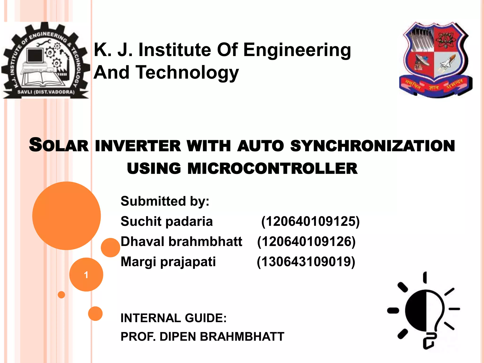 Solar Inverter With Autosynchronization Using Microcontroller Ppsx