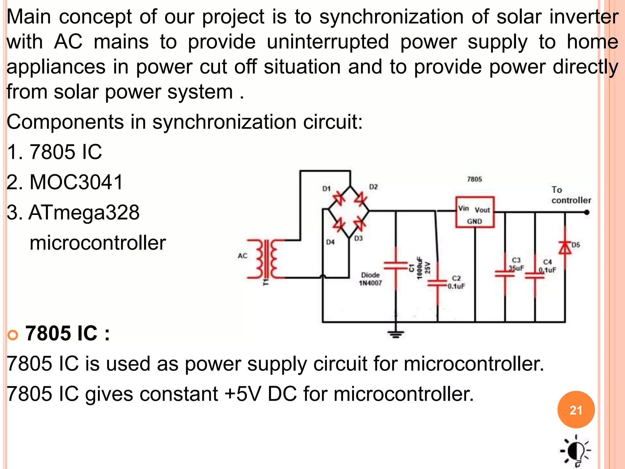 Solar Inverter With Autosynchronization Using Microcontroller Ppsx