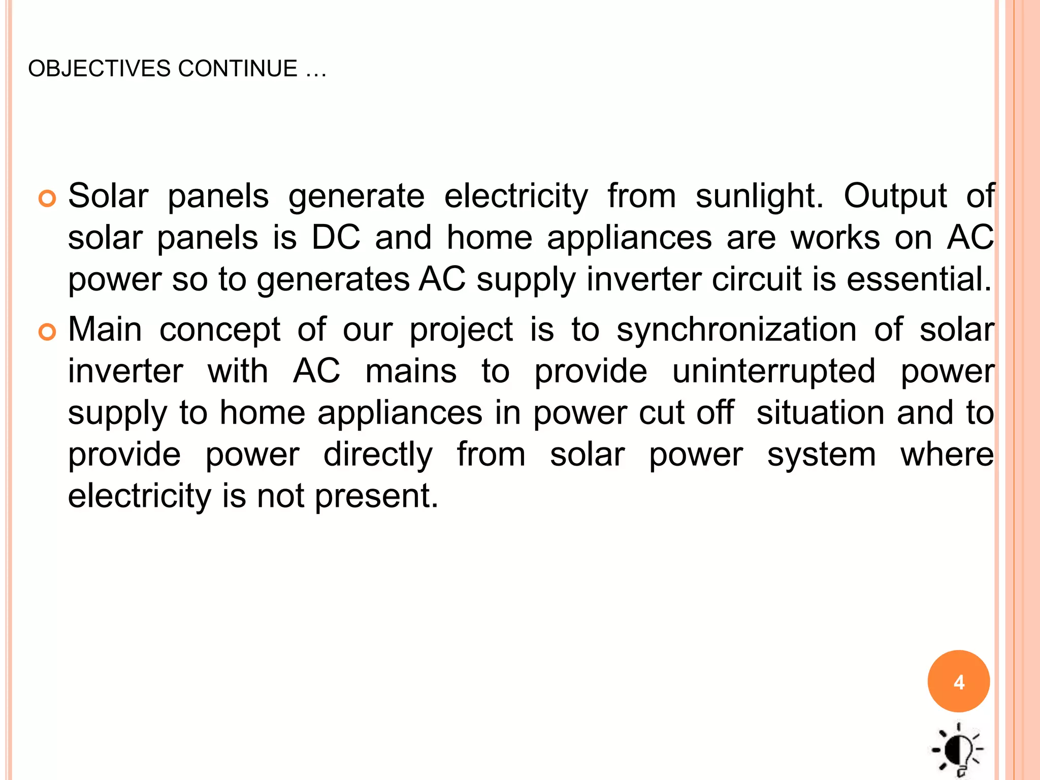 Solar Inverter With Autosynchronization Using Microcontroller Ppsx
