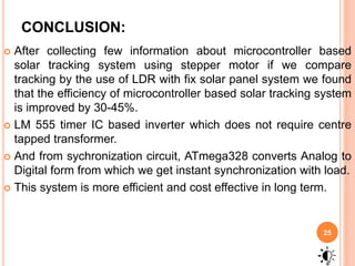 Solar inverter with autosynchronization using microcontroller | PPSX