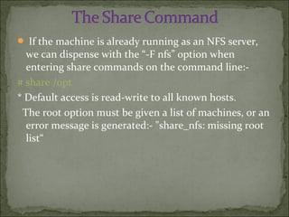 Solaris 10 administration 2 Configuring NFS | PPT