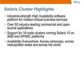 Solaris cluster customer presentation | PDF