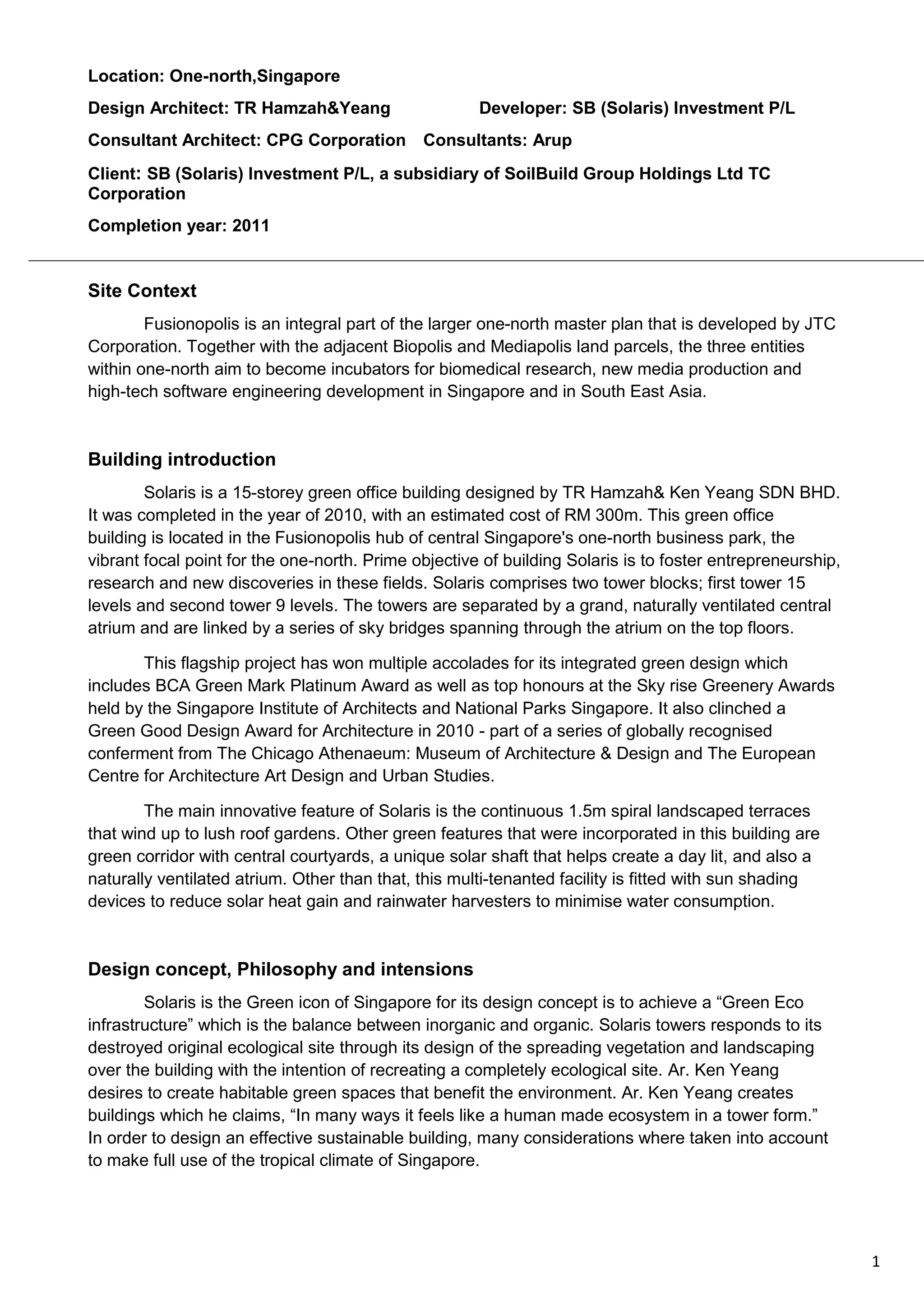 Solaris Singapore report | PDF