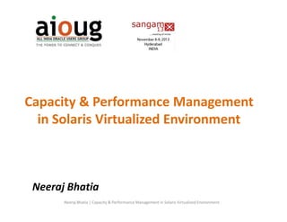 Capacity & Performance Management in Solaris Virtualized Environment | PDF