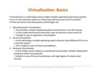 Capacity & Performance Management in Solaris Virtualized Environment | PDF