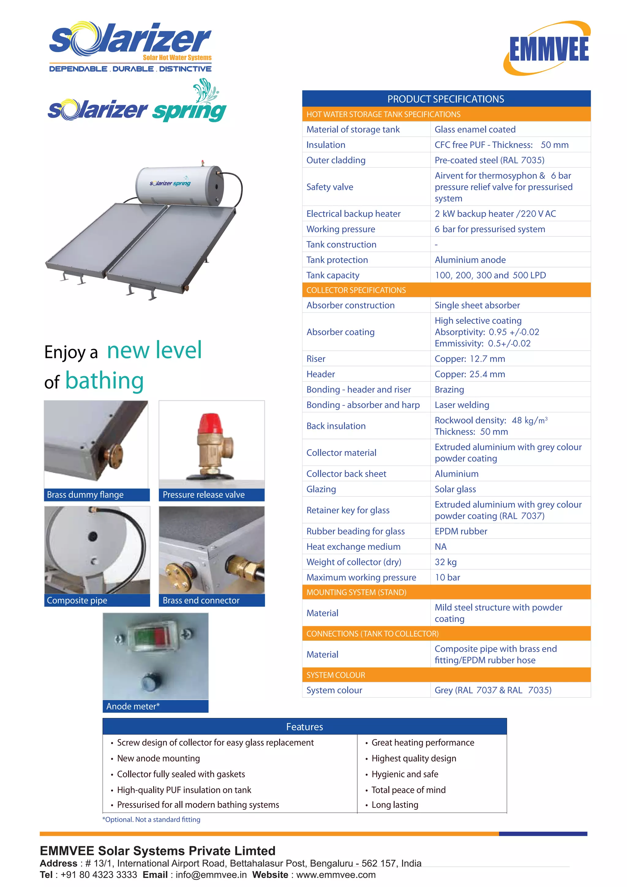 Solarizer spring data sheet | PDF