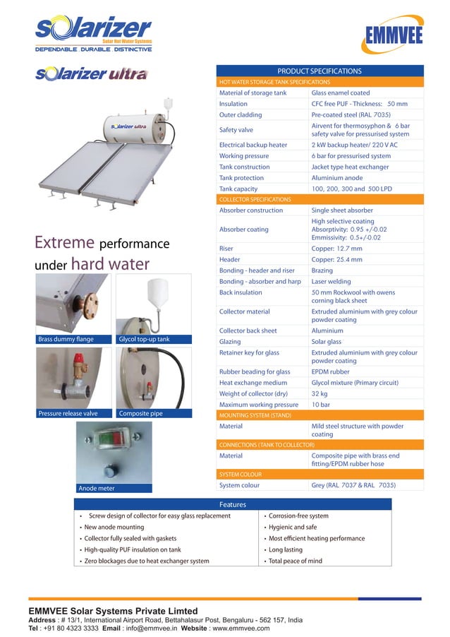 Solarizer ultra data sheet | PDF | Home Appliances | Home & Garden