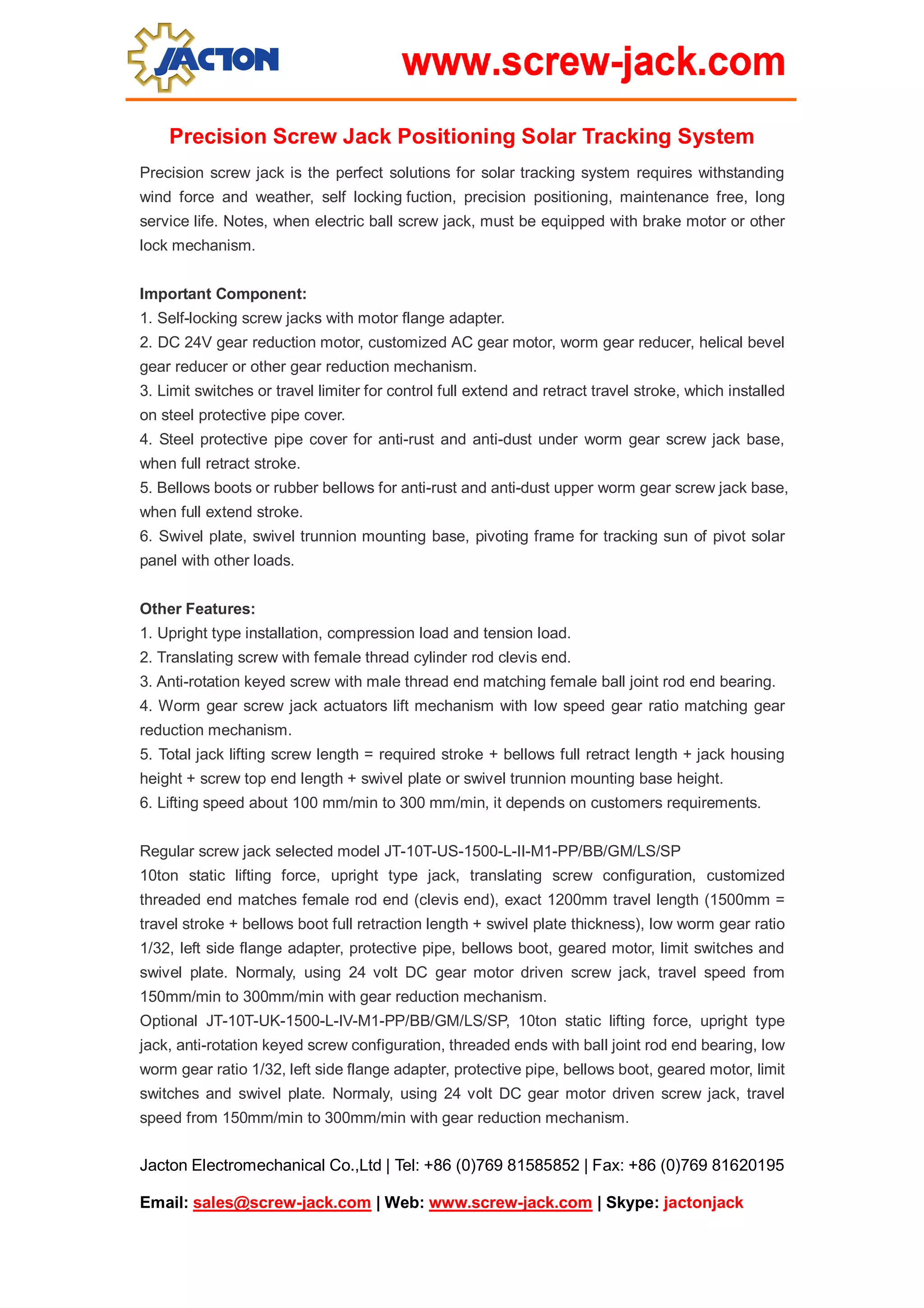 Solar jacks type, solar panel positioning gears jack, solar tracker ...