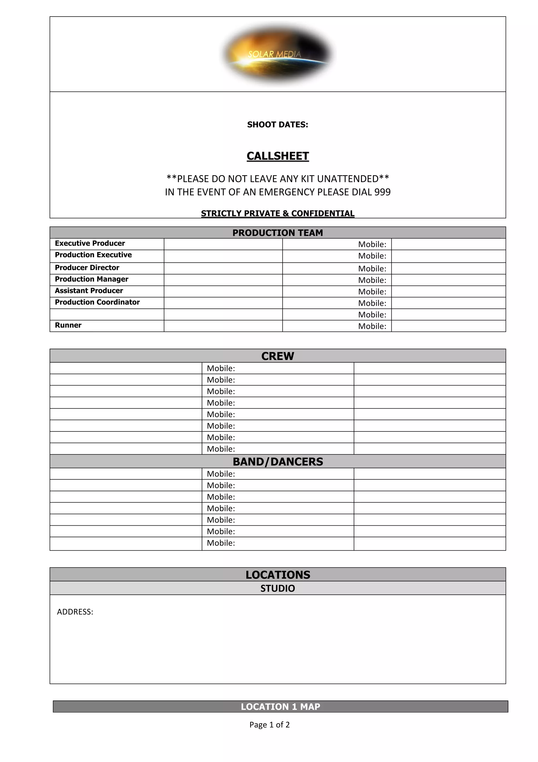 Solar media call sheet | PDF