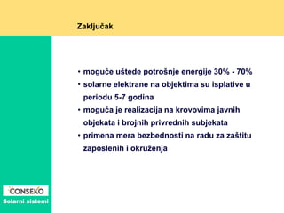 Solarne elektrane conseko resenja za ustedu energiju, miodrag vukovic | PPT