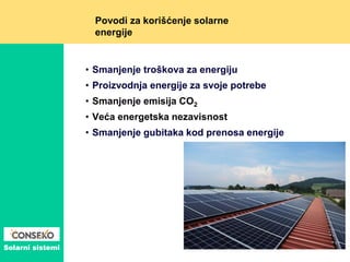 Solarne elektrane conseko resenja za ustedu energiju, miodrag vukovic | PPT