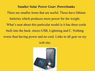 Solar Power Basics; Large and small for day to day and survival | PPTX