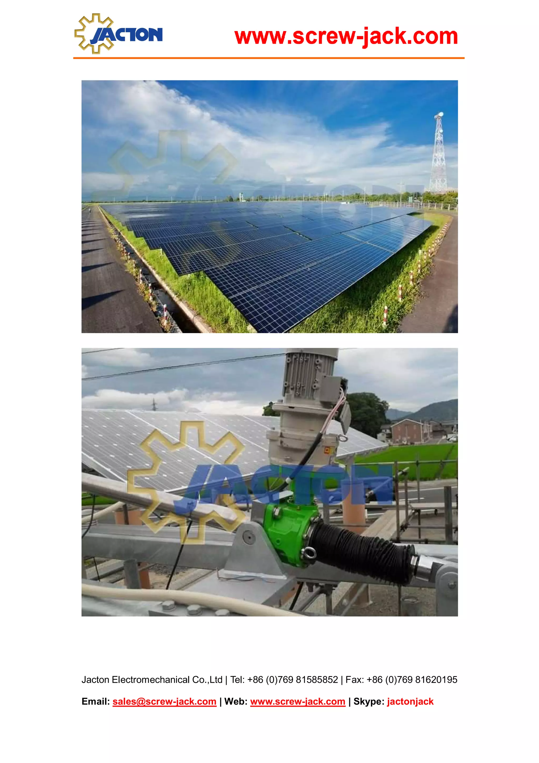 Solar panel adjustment jack, solar panel tracking using screw jacks ...