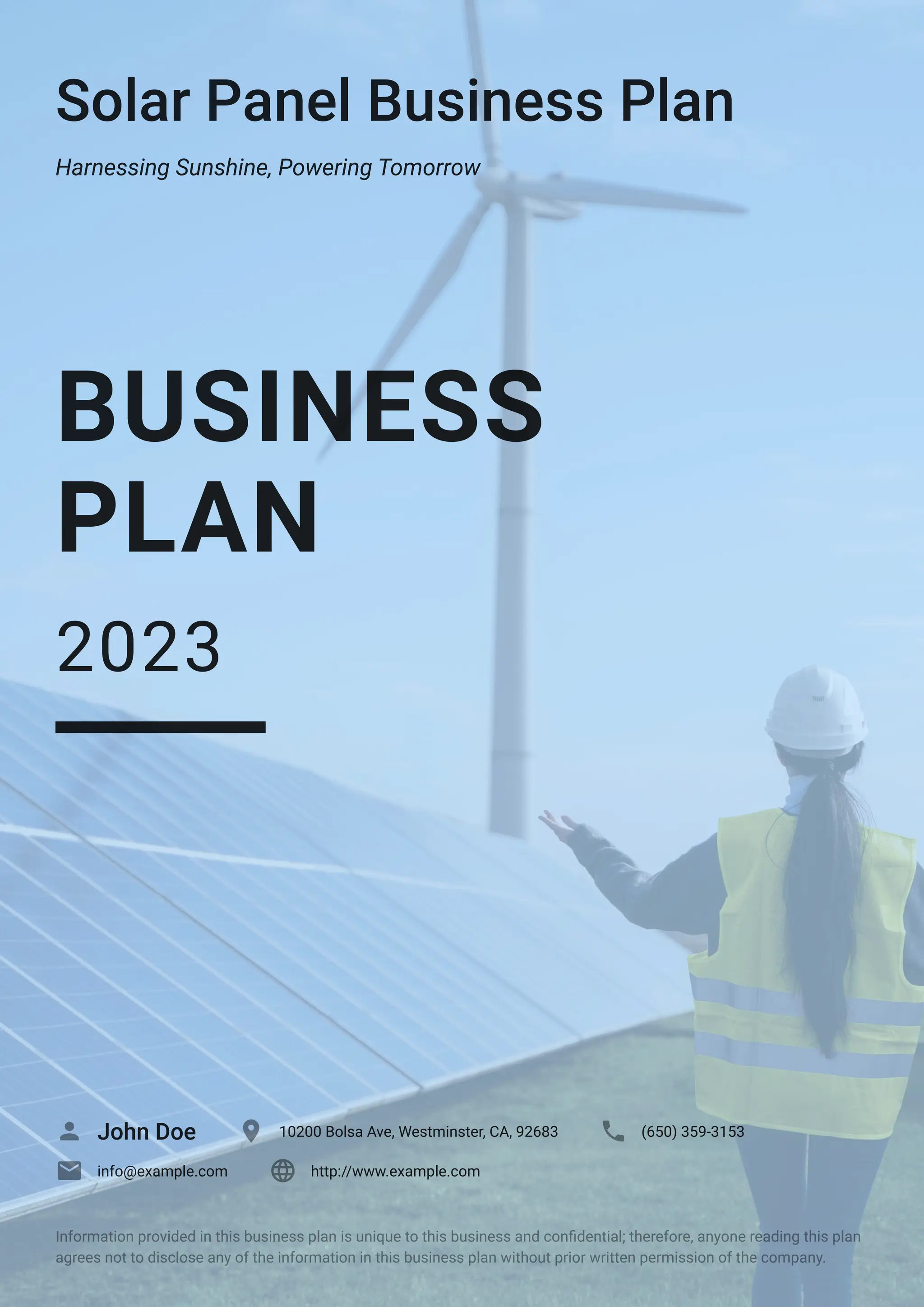 Solar Panel Business Plan Example | upmetrics | PDF