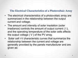 Solar panel i v characteristics | PPTX