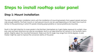 Here are the effective steps to Install Rooftop Solar Panel | PDF