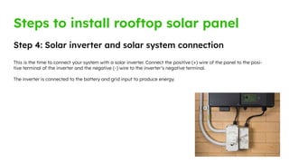 Here are the effective steps to Install Rooftop Solar Panel | PDF