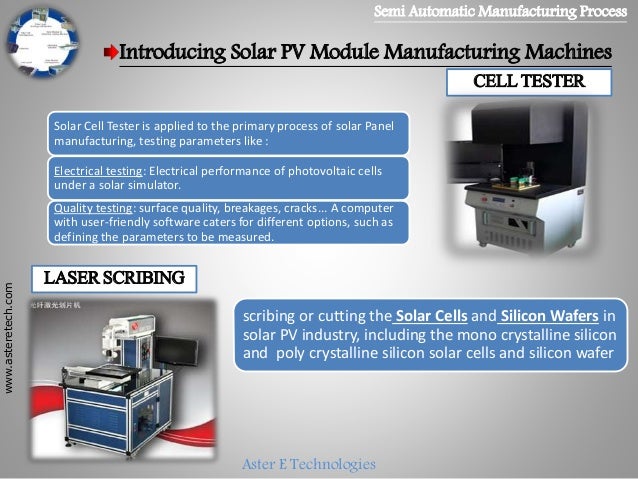 Solar panel manufacturing process