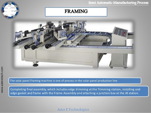Solar panel manufacturing process
