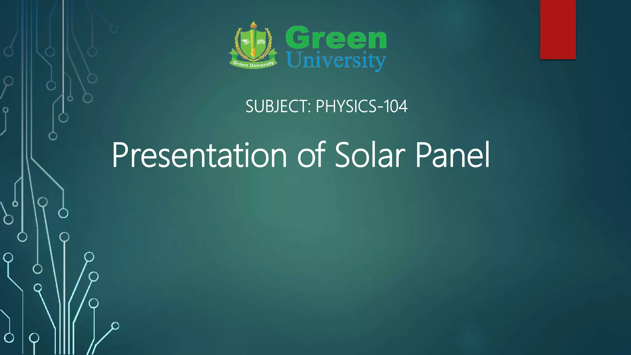 Solar panel presentation | PPTX
