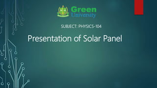 Solar panel presentation | PPTX