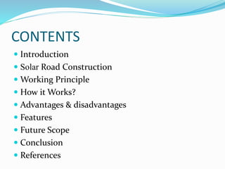 Solar panel roads ppt | PPTX