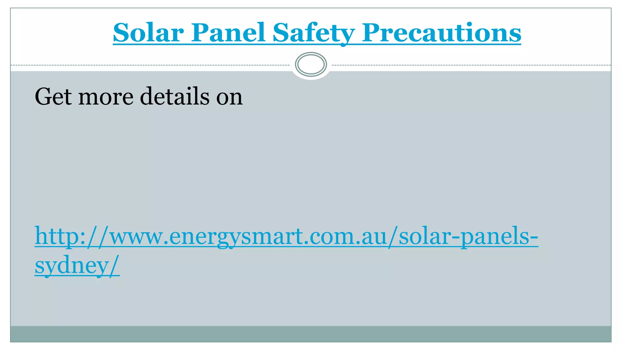 Solar panel safety precautions | PDF