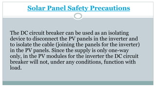 Solar panel safety precautions | PDF